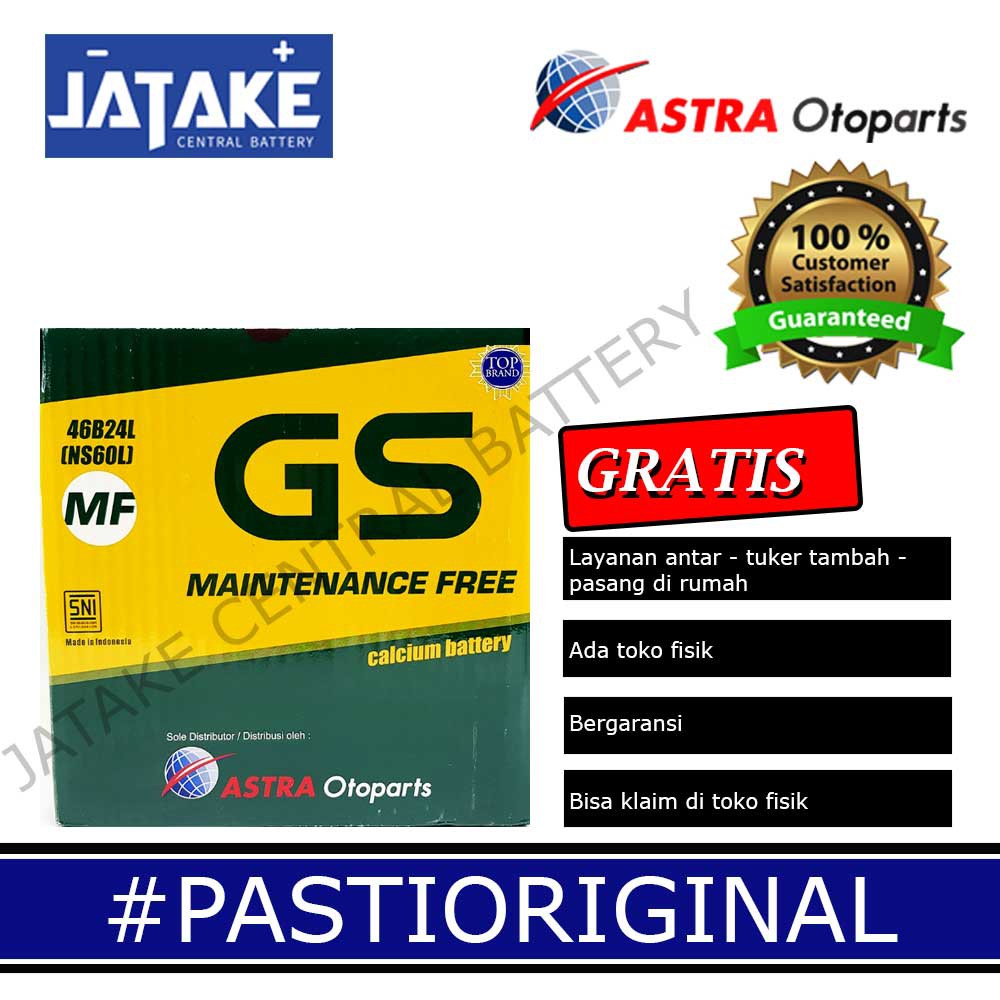 Jual Aki kering NS60L GS Astra MF Mobil Nissan Grand Livina March Honda City Datsun GO Toyota ...