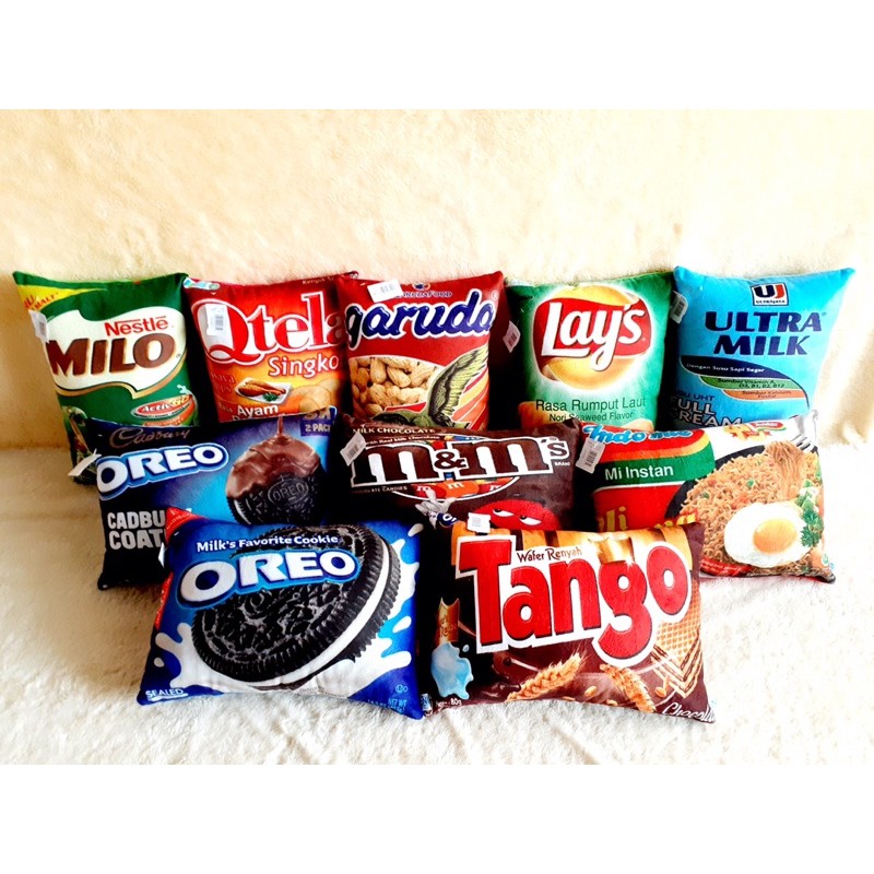 Jual BANTAL SNACK, Bantal Persegi Motif Snack | Shopee Indonesia