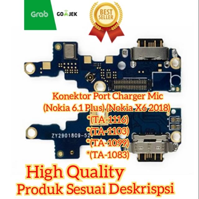 Jual Konektor Charger Type C Mic Nokia 6.1 Plus TA-1116 TA-1103 TA-1099 TA-1083 (High Quality ...
