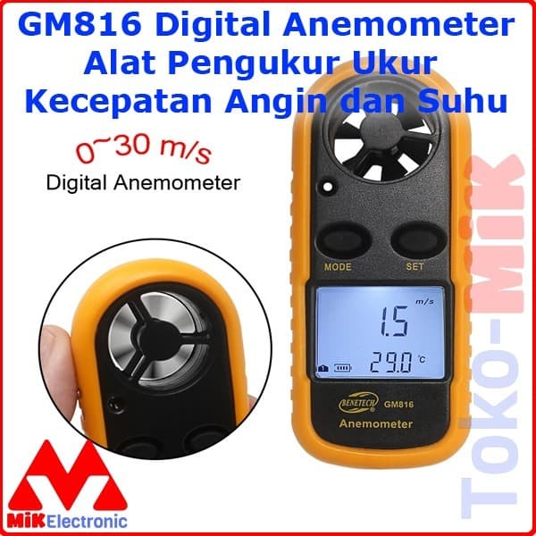 Jual Benetech GM816 Digital Anemometer Pengukur Ukur Kecepatan Angin Suhu | Shopee Indonesia
