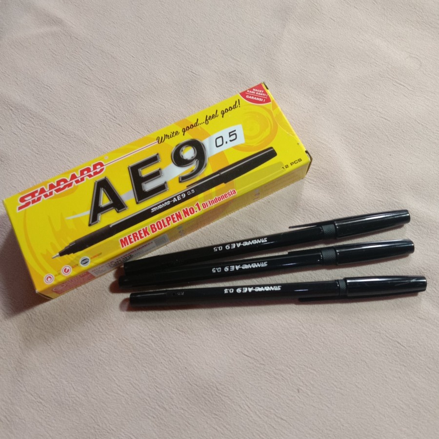 Jual Pulpen Standard AE7 Hitam | Pulpen Tulis | Pulpen Belajar Berkualitas | Shopee Indonesia