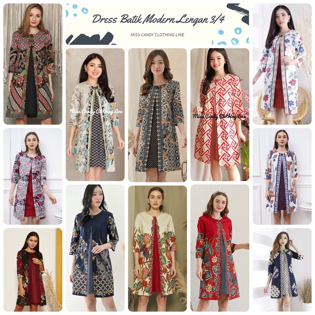 Jual Dress Batik Modern Wanita Katun Stretch Model Rompi 252 RM ABO ACI ...