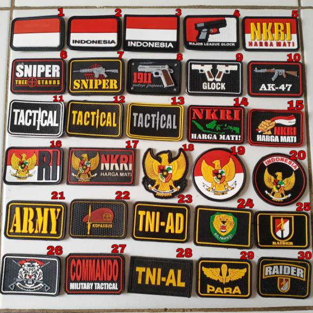 Jual Patch rubber LOGO tempelan emblem karet velcro topi / jaket ...