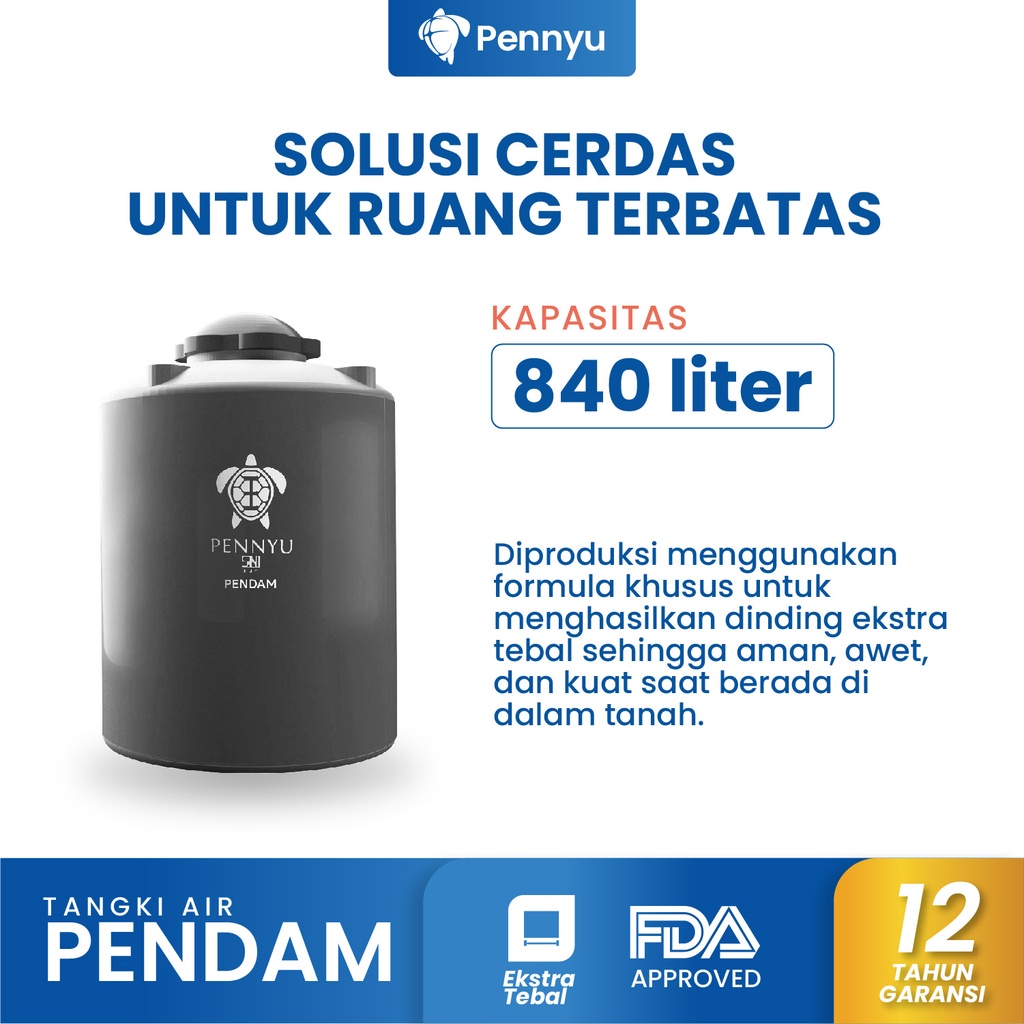 Jual PENNYU Tandon / Tangki / Toren Air PENDAM Series Kapasitas 840 ...