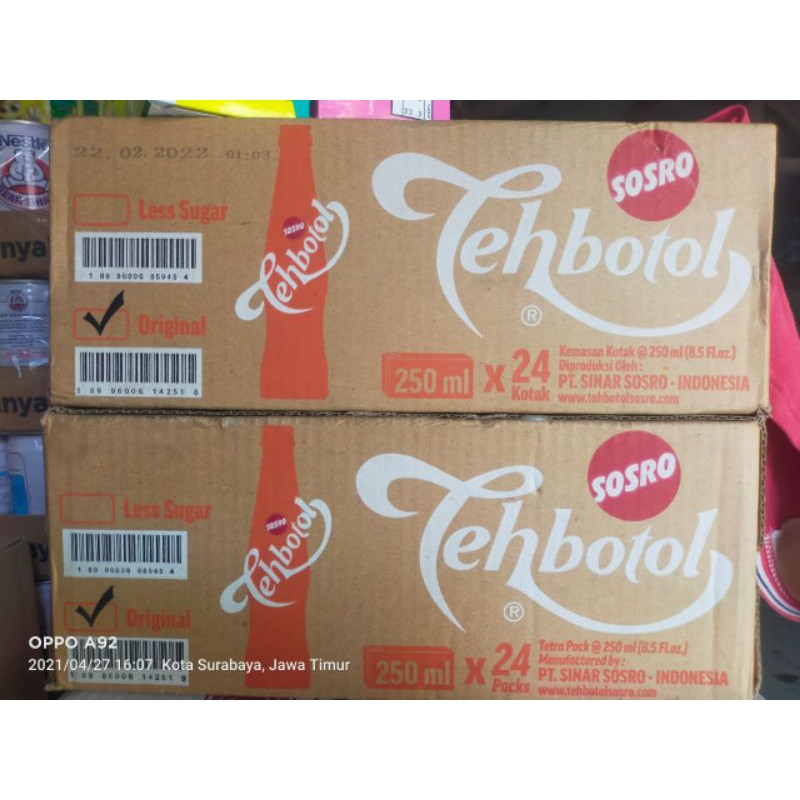 Jual teh botol sosro kotak 300 ml isi 24 | Shopee Indonesia