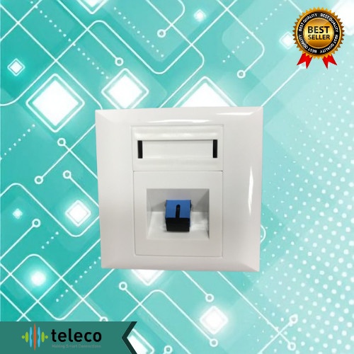 Jual Roset Tanam/Face Plate 1 Core SC +Adapter SM FTTH FO/Fiber-Optic ...