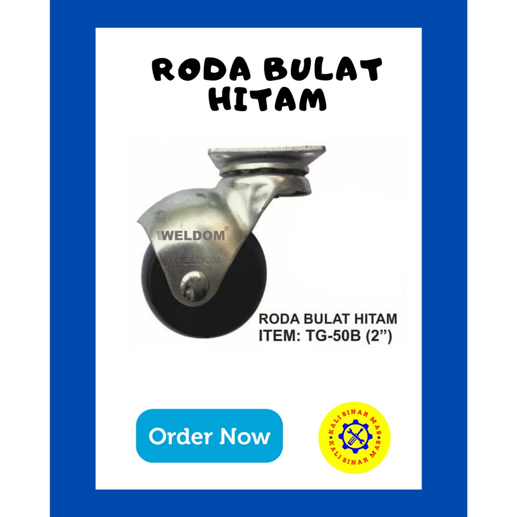 Jual RODA BULAT HITAM ISI 4 PCS WELDOM | Shopee Indonesia