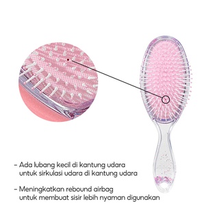 Jual Miniso Official sisir rambut wanita cushion hair brush comb ...