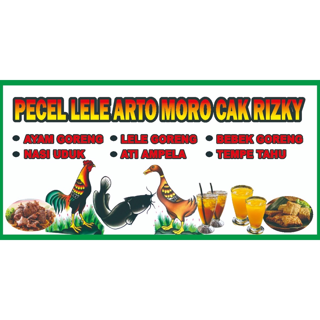 Jual Spanduk Banner Pecel Lele, Desain Custom Bisa Ganti Nama | Shopee ...