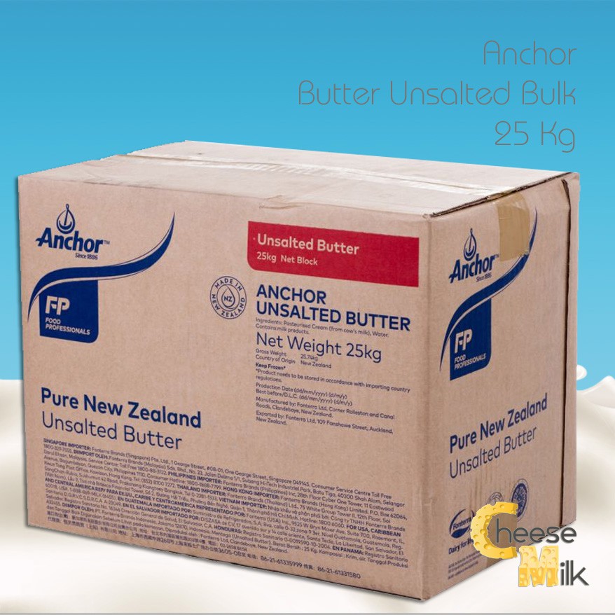 Jual Anchor Unsalted Butter Block 25 Kg | Shopee Indonesia
