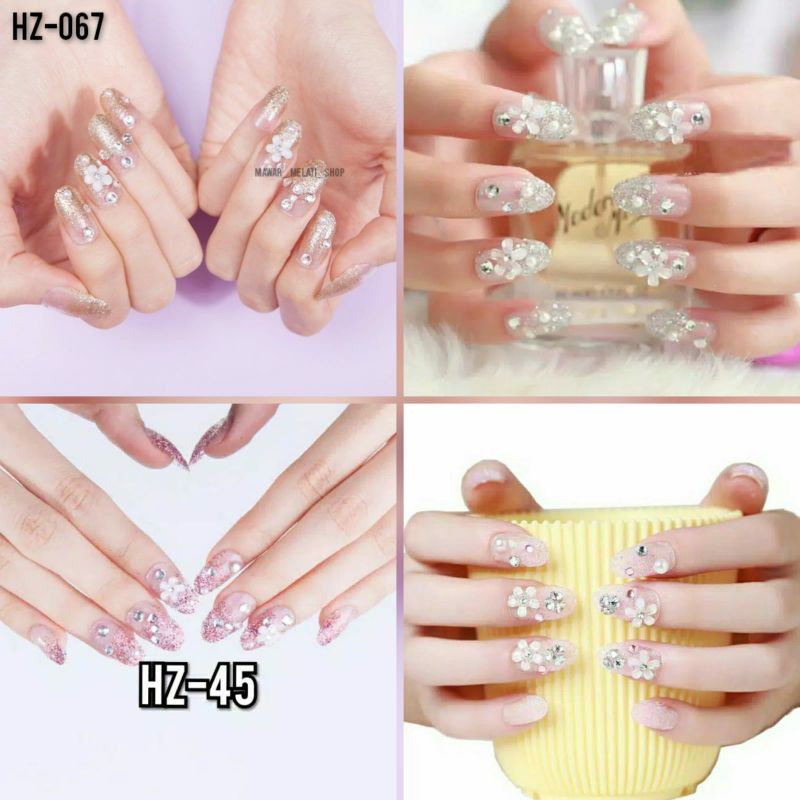 Jual 20 model kuku palsu 3d wedding fake nails bride 3d | Shopee Indonesia