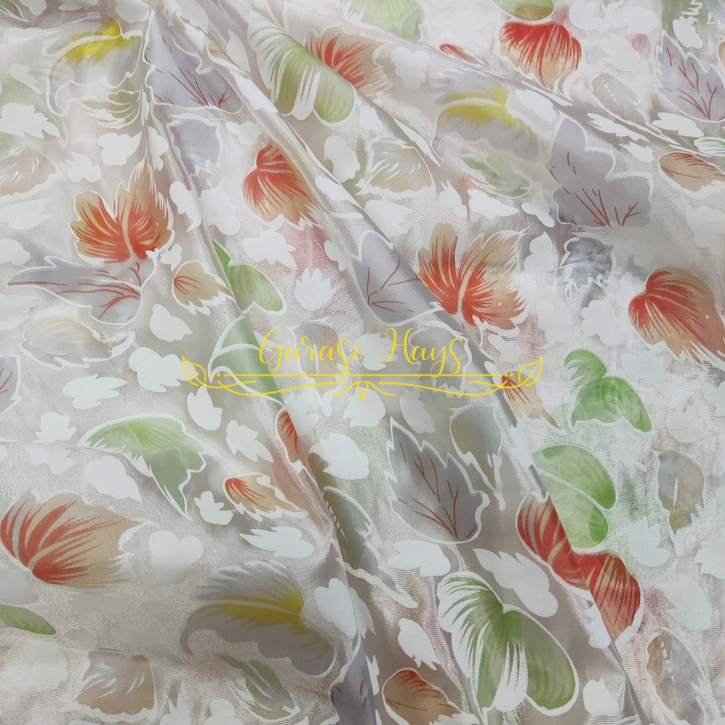 Jual Kain Organdi Organza Spring Leaves Daun Lebar 150 cm | Shopee ...