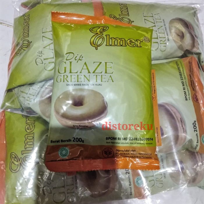 Jual DIP GLAZE ELMER GREEN TEA SAUS CAIR TOPPING DONAT MANIS RASA TEH ...