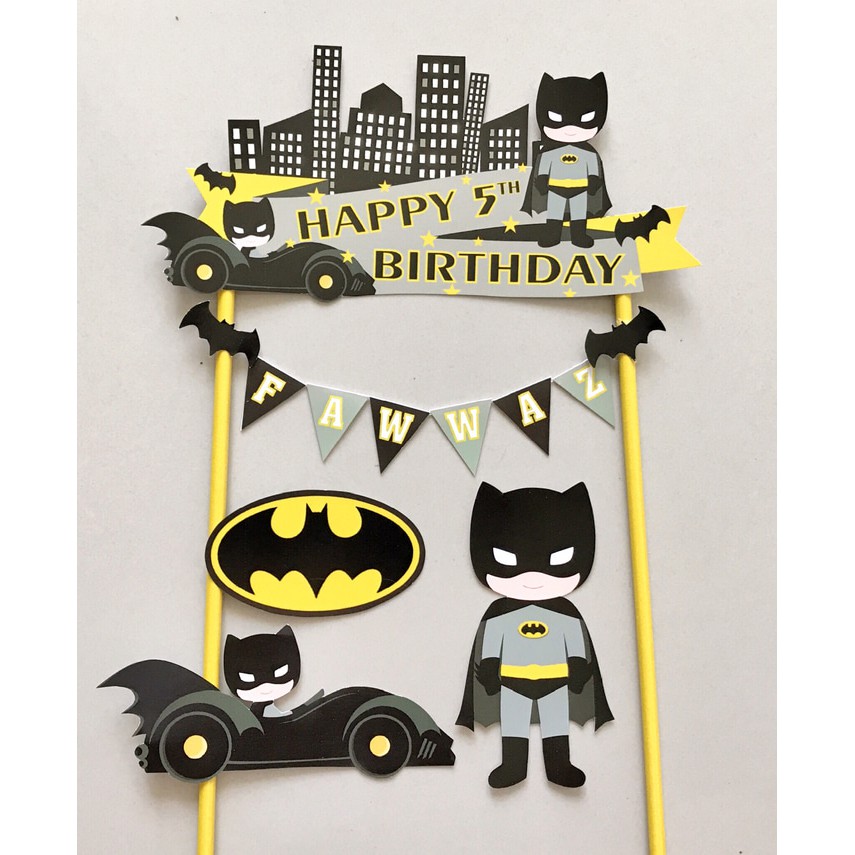 Jual Topper Kue Tart atau Ice Cream Batman Flag | Shopee Indonesia