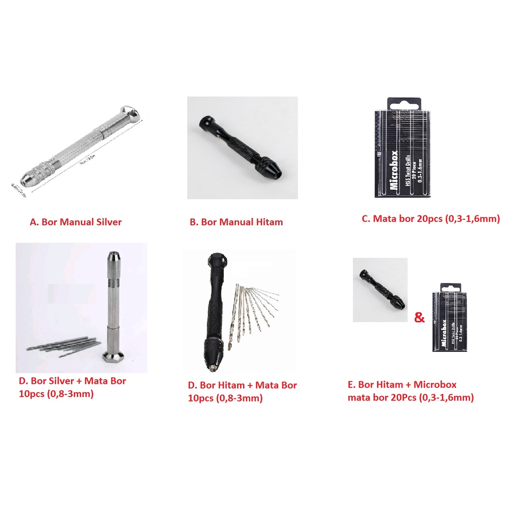 Jual Bor Tangan Mini Micro Bor PCB Twist Micro Drill | Shopee Indonesia