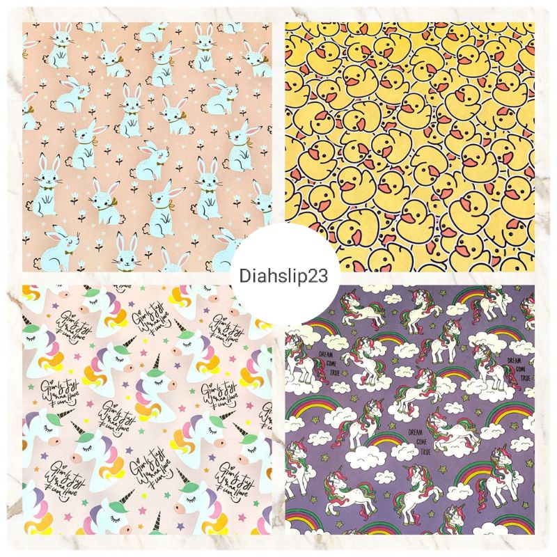 Jual KERTAS KADO Vanilla (VL) ISI 1 LEMBAR BEBEK UNICORN CUTE DINO ...