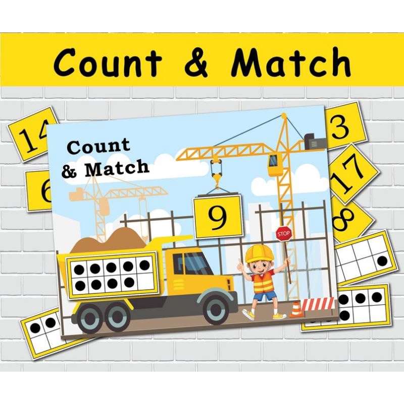 Jual Count and Match Activity Card for toddlers at home ( preschool ...