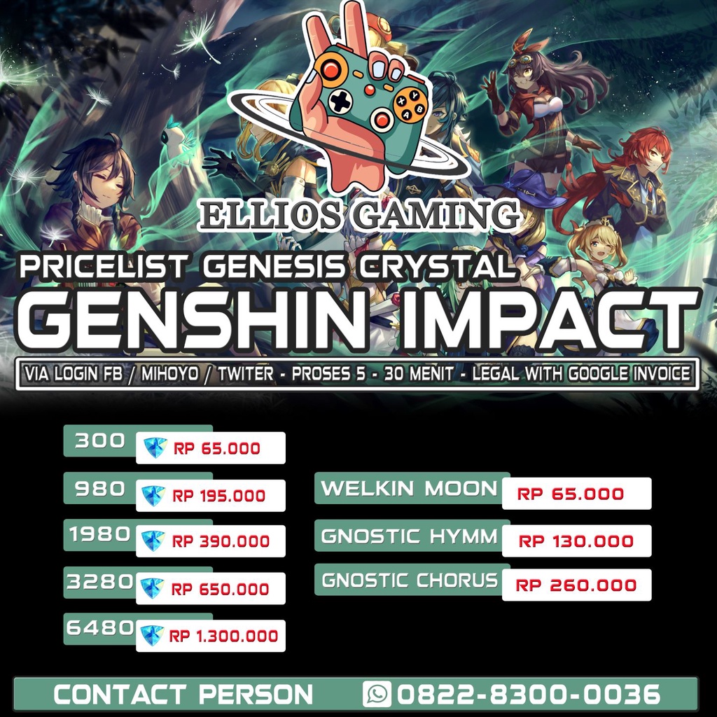 Jual TOP UP GENSHIN IMPACT BLESSING/BP/GENESIS CRYSTAL | Shopee Indonesia