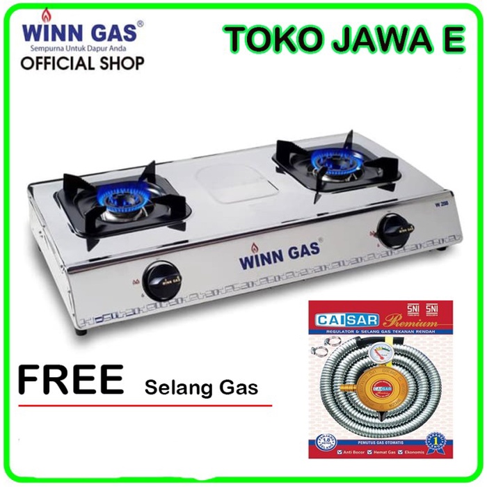Jual KOMPOR GAS WINN GAS W228 2 Tungku - Body Stenlies BODY KUAT KOKOH | Shopee Indonesia