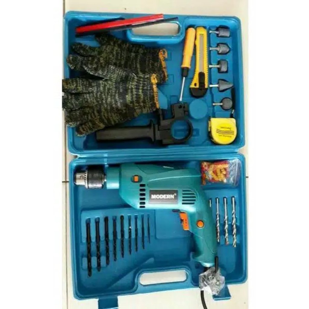 Jual Mesin Bor Listrik / Bor Kayu Tembok Besi Beton / Paket Set Bor ...