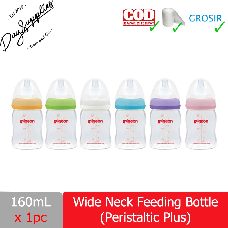 Jual Pigeon Wide Neck PP Feeding Bottle 160mL x 1pc / Botol Bayi Wide Neck Peristaltic Plus ...
