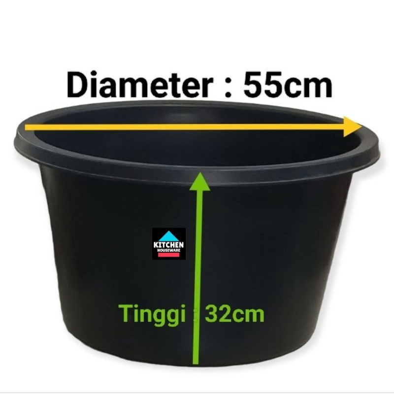 Jual Baskom Tong Jumbo Plastik Hitam | Shopee Indonesia
