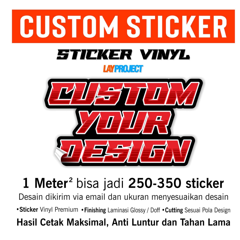 Jual Cetak Sticker Vinyl Stiker Meteran Logo Toko Bengkel Komunitas ...