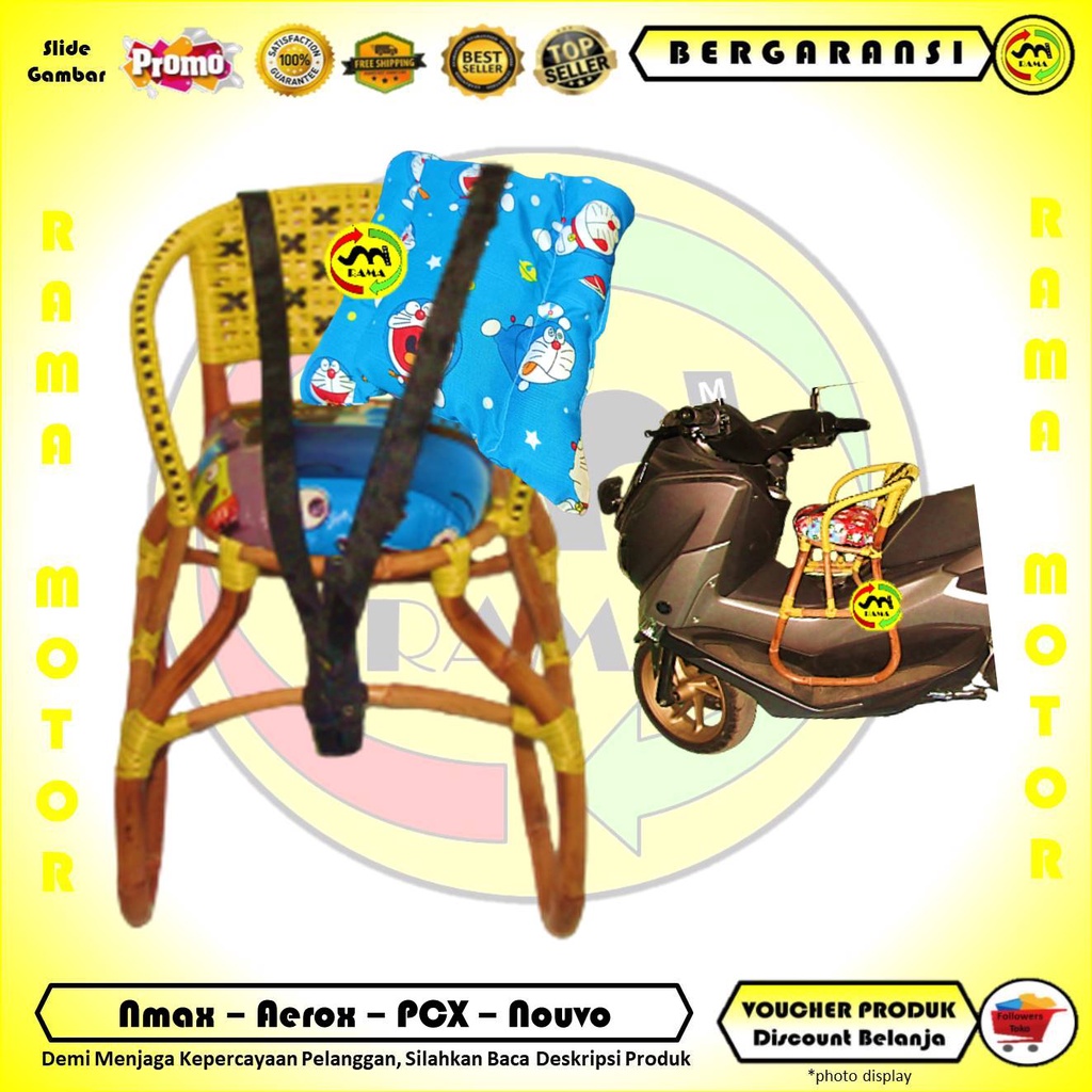 Jual Boncengan Motor Aerox Bahan Rotan / Rama Motor / Kursi Depan Motor ...