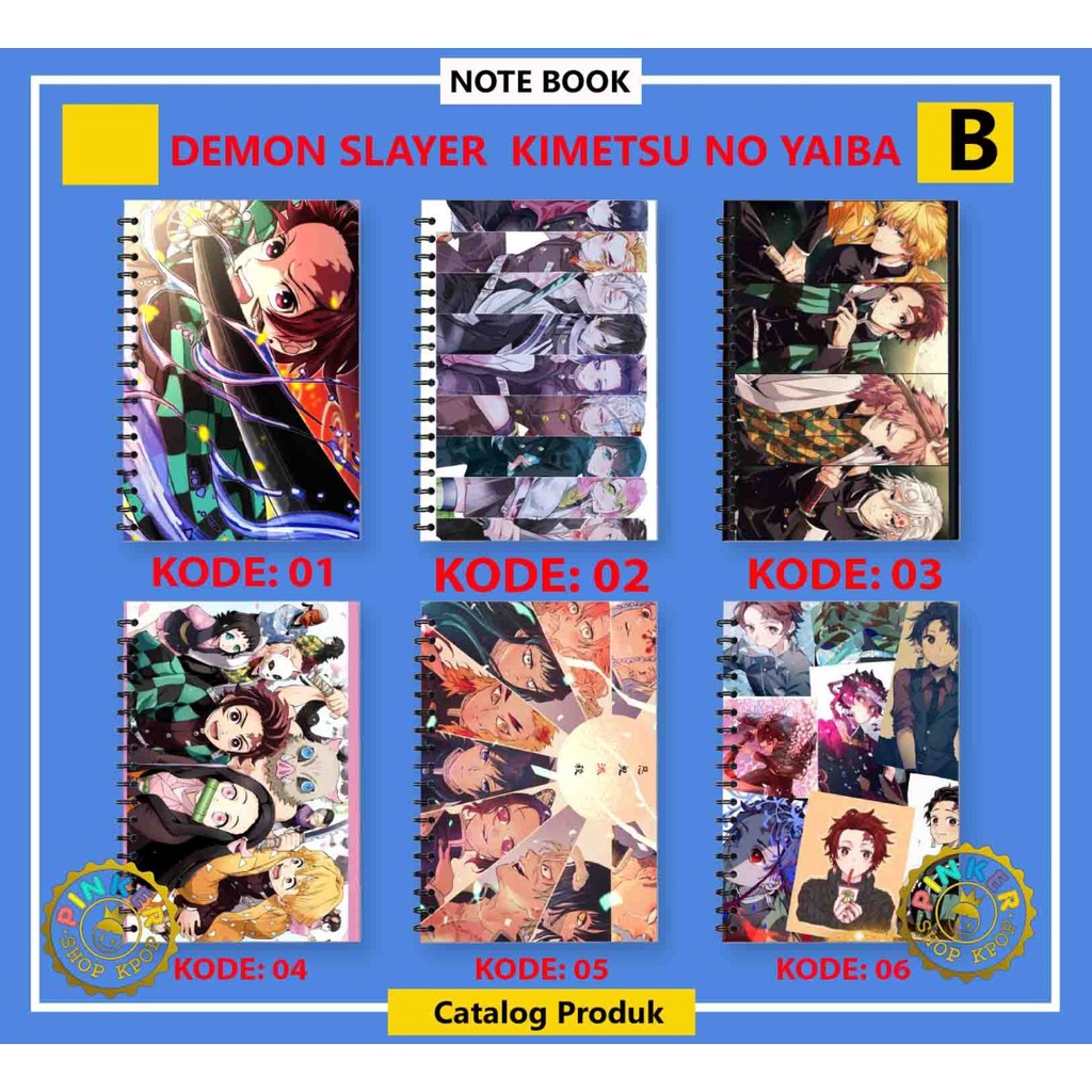 Jual Note/Notebook ANIME DEMON SLAYER KIMETSU NO YAIBA SERI B A6 ISI 50 ...