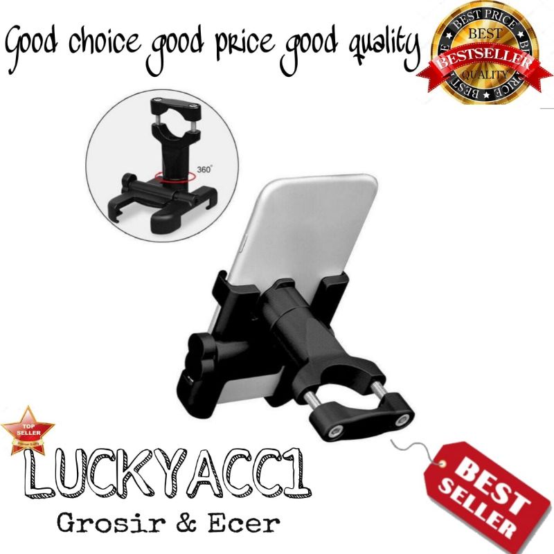 Jual LC - Holder motor stang HM-22 full besi stand hp di motor phone ...