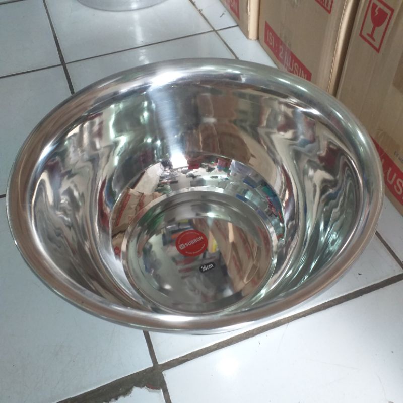 Jual baskom stainless tebal 36cm 40cm Subron - baskom stainless ...