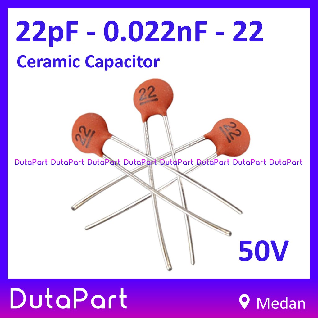Jual 22pF 0.022nF 22 50V Ceramic Capacitor Keramik Kapasitor Capasitor ...