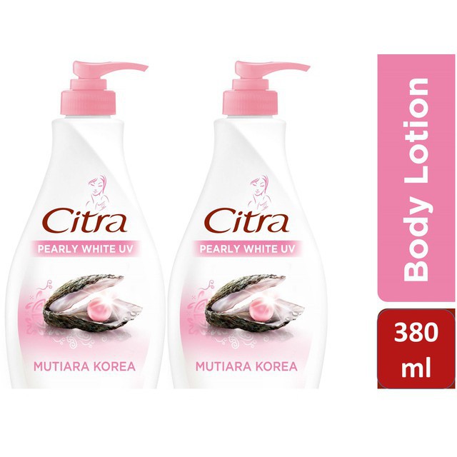 Jual Citra Hand and Body Lotion Pearly White UV Mutiara Korea 380 ml Twin Pack | Shopee Indonesia