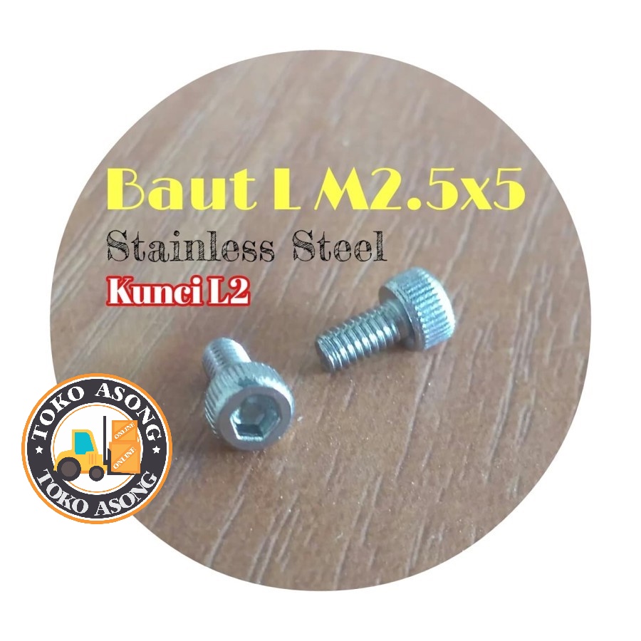 Jual Baut L M2.5 x 5 Stainless Steel rda rta rda 2hex screw | Shopee Indonesia