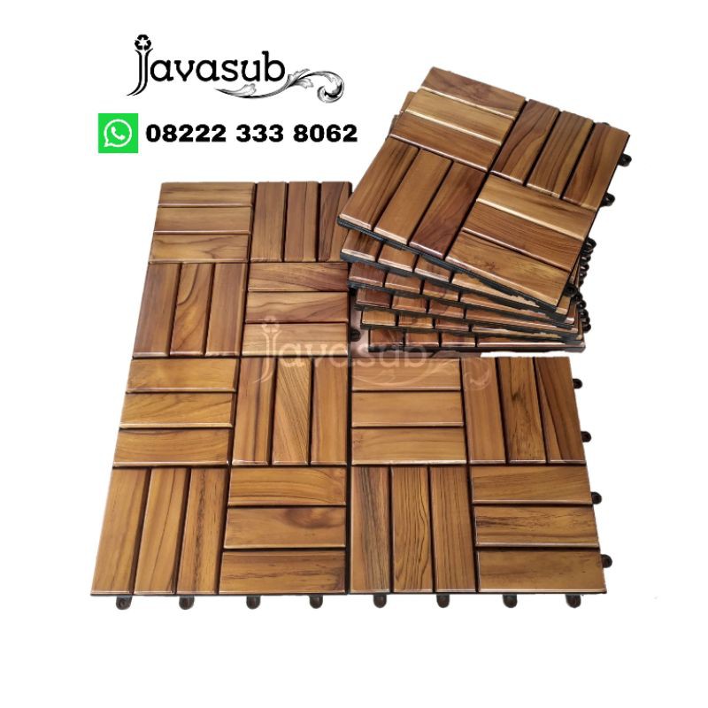 Jual Decking tile / ubin kayu / lantai Kayu Jati tpk uk 30x30x2.5cm ...