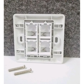 Jual faceplate/wallplate UTP/RJ45/LAN 4 port/hole+modular cat6+outbow ...
