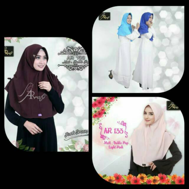 Jual Jilbab Hijab Arrafi AR 133 Kerudung Krudung Bergo khimar instan ...