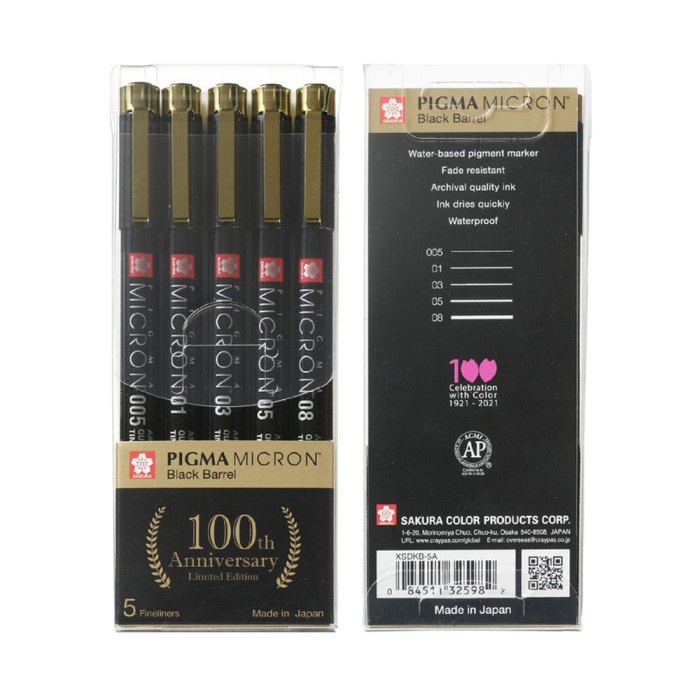 Jual Pendrawing- Sakura Pigma Micron Black Barrel 100Th Anniversary Limited Edition Set -Drawing ...