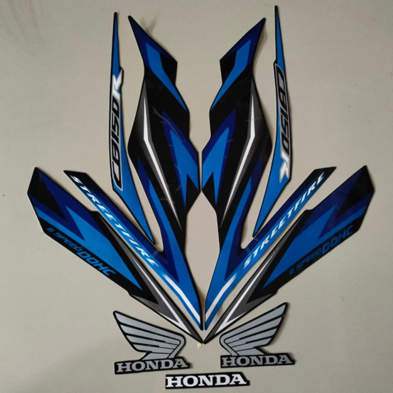Jual striping honda cb150r cb 150 r 2019 2020 hitam lis biru list body ...