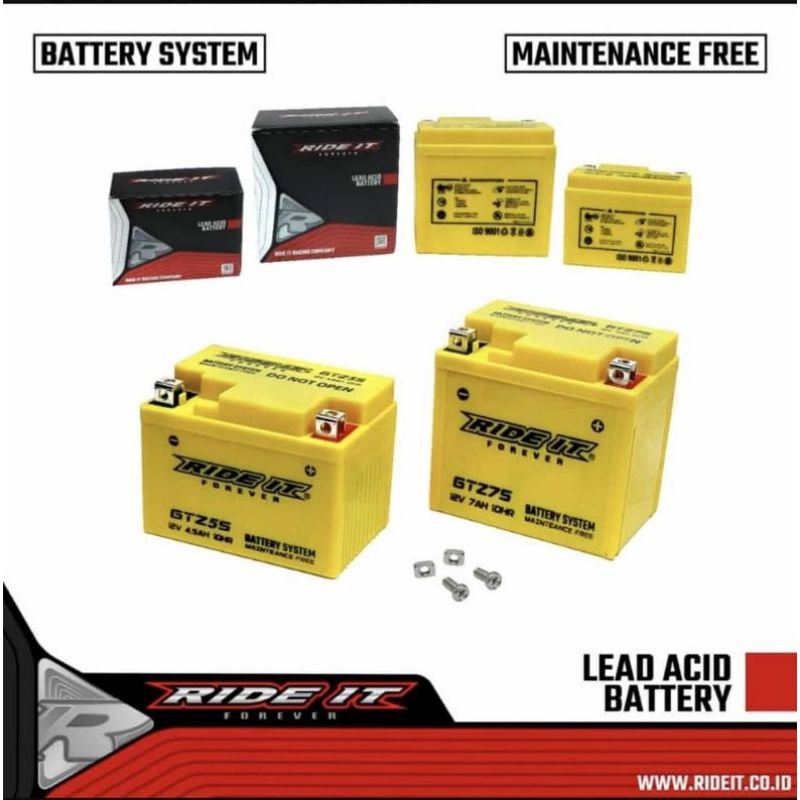 Jual AKI ACCU KERING RIDE IT GTZ7S MOTOR VARIO 135-150,PCX 150,CB150R ...