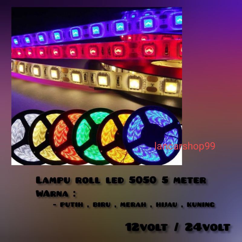 Jual LAMPU LED 5050 MATA BESAR METERAN STRIP LIGHT Mata Besar 5050 12V ...