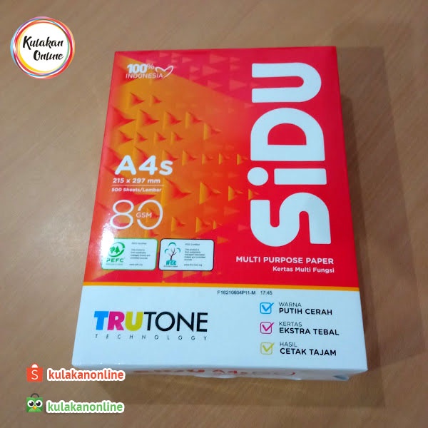 Jual Kertas HVS A4S 80 SIDU (215 x 297 mm) - 1 RIM / 500 lembar | Shopee Indonesia