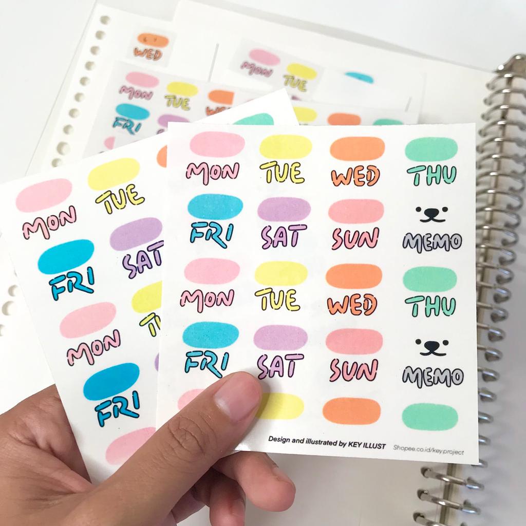 Jual TRANSPARENT sticker daily/ daily planner sticker/ stiker jurnal ...