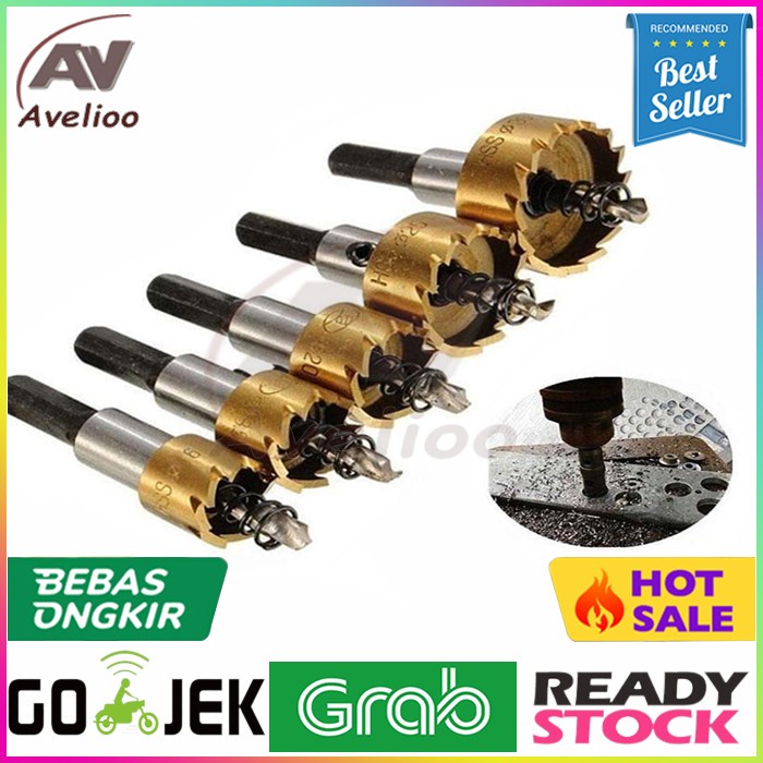 Jual Mata Bor Hole Saw Besi Holesaw Set 5Pcs Hss Titanium16-30mm *MB34 ...