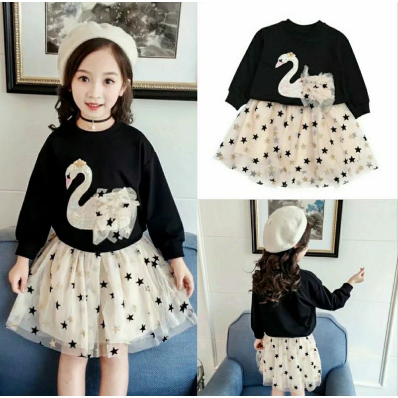 Jual FULLFILLSHOP9_ Set Kids "Angsa" star sweater | Shopee Indonesia