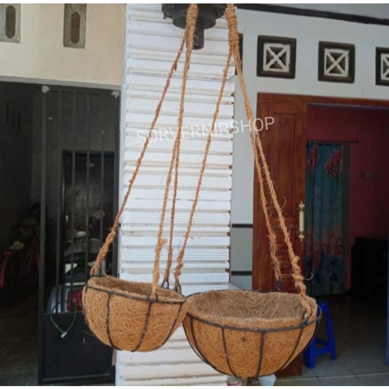Jual Pot Bunga Besi Keranjang Serabut Kelapa Tanaman Gantung Hiasan ...