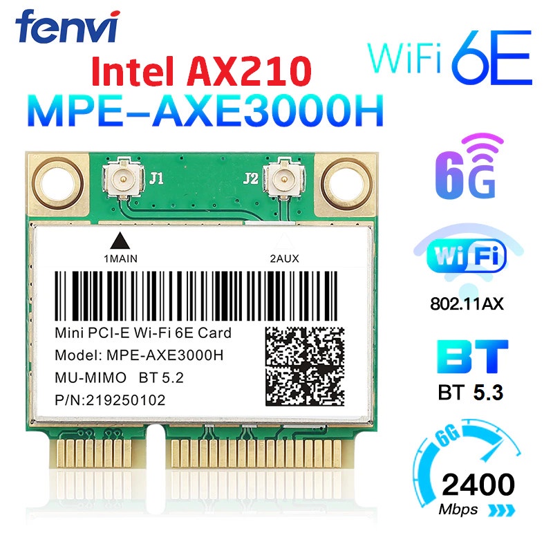 Jual Wifi 6E Card Wireless Intel AC AX 6 Bluetooth 5.3 HALF MINI PCIE ...