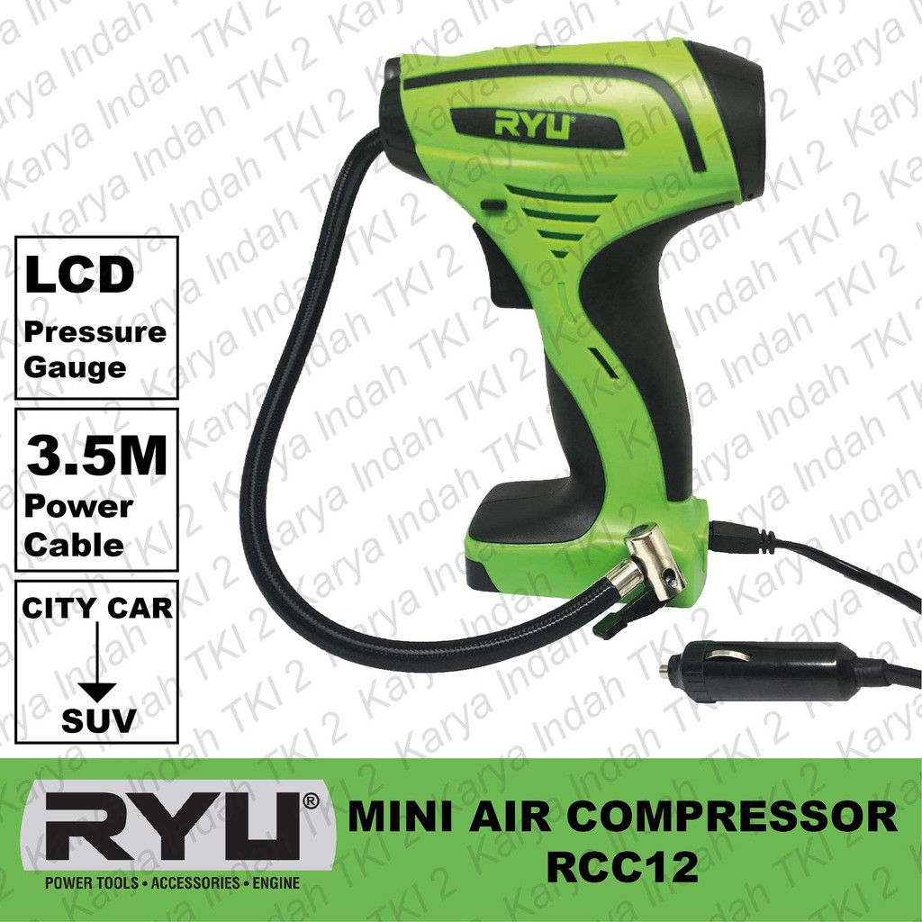 Jual Alat Isi Angin Ban Mobil RYU RCC12 Mesin Mini Air Compressor 12 V ...