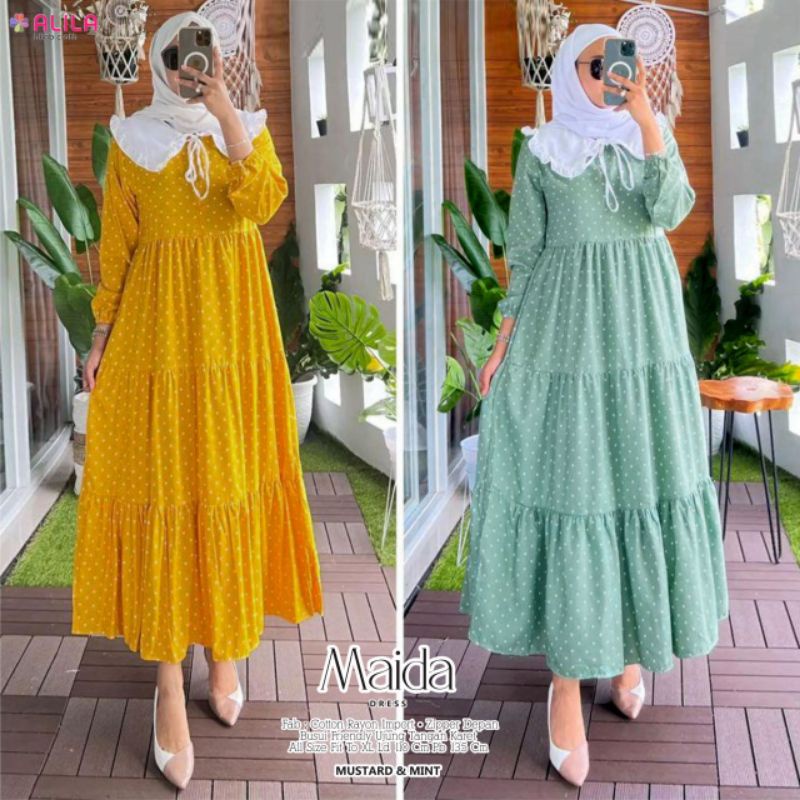 Jual MAIDA DRESS ORIGINAL BERLABEL ALILA | Shopee Indonesia