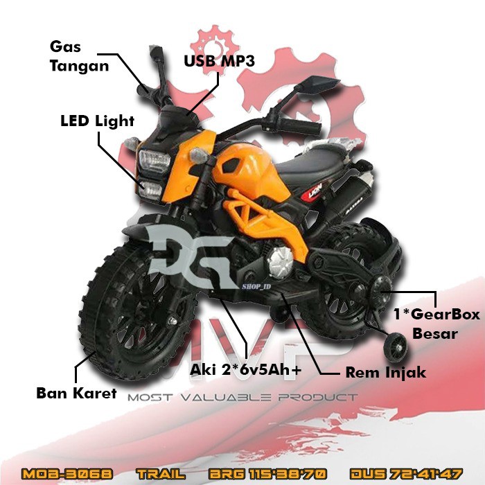 Jual Mainan anak motor aki Trail (MOB-3068) | Shopee Indonesia